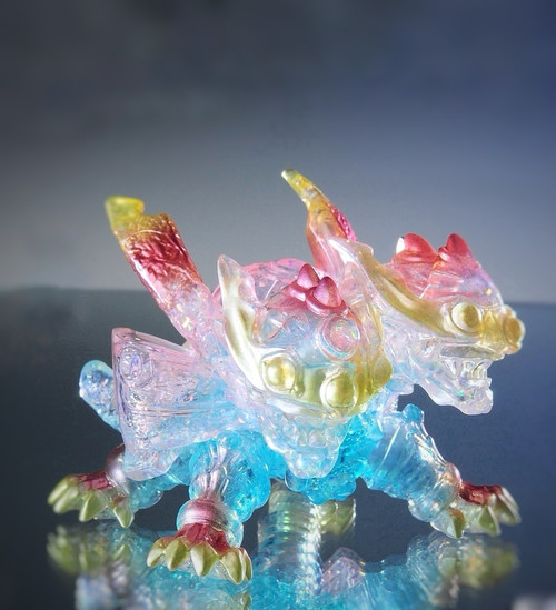 Mini Yu Wu Long Clear Red Blue by Black Seed Toys - myplasticheart