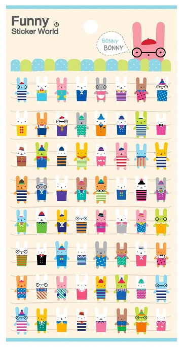 Funny Sticker World Bonny Bonny Puffy Sticker Sheet - myplasticheart