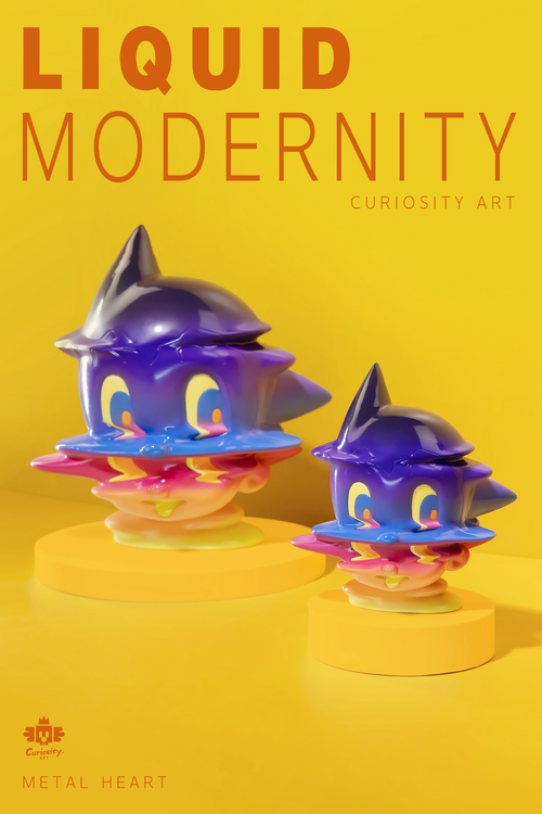Liquid Modernity Metal Heart Rainbow - myplasticheart