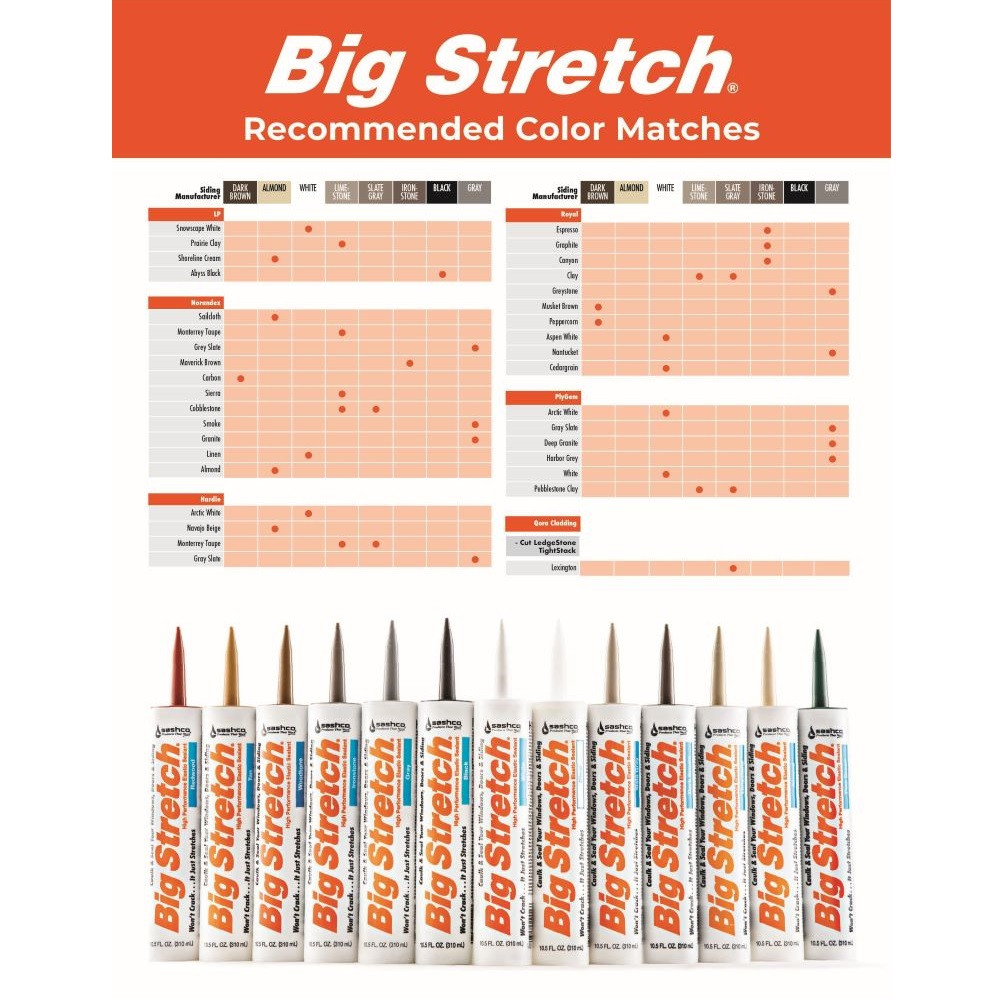 Sashco Big Stretch Caulk in Colors: White, Clear, and More