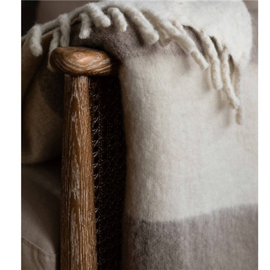 Garden Trading Leigh Wide Stripe Throw - - Willow Shaftesbury