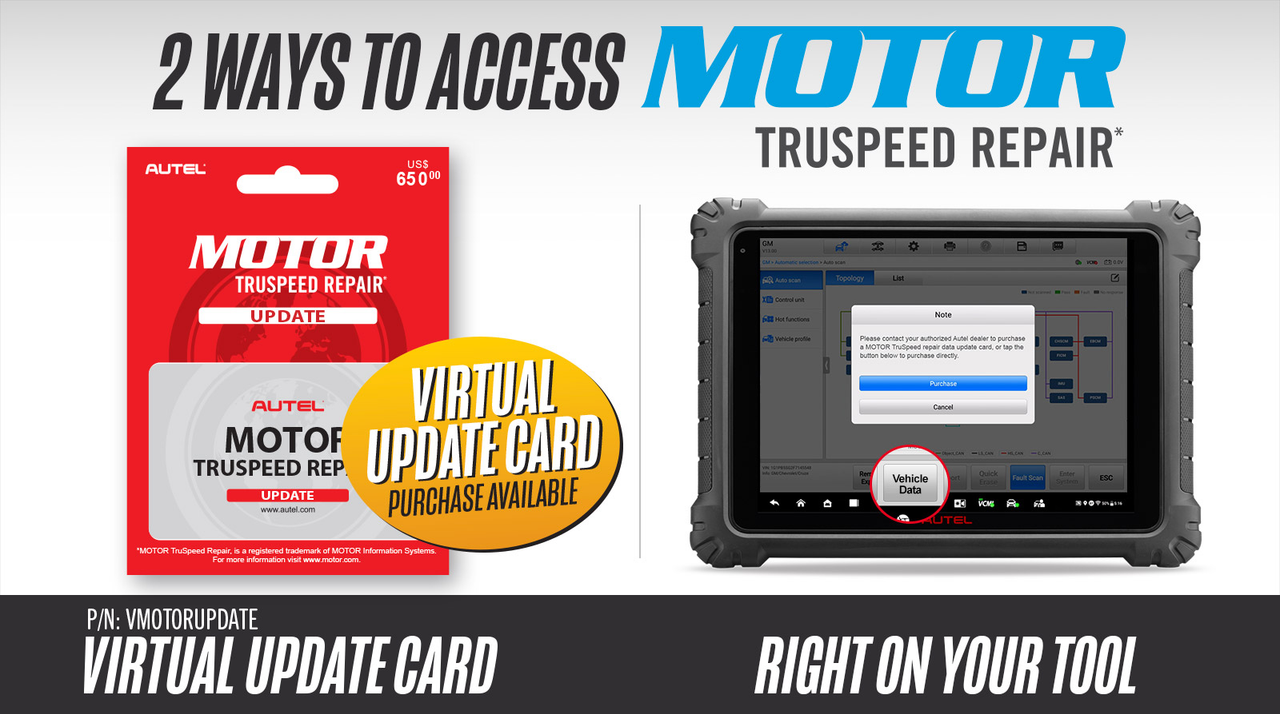 US Autel Vehicle Data Virtual MOTOR TruSpeed Update Card