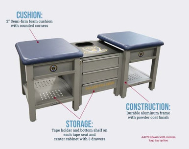 Pivotal Aluma Elite 2 Seat Taping Station 48"D x 36"H - Alert Services