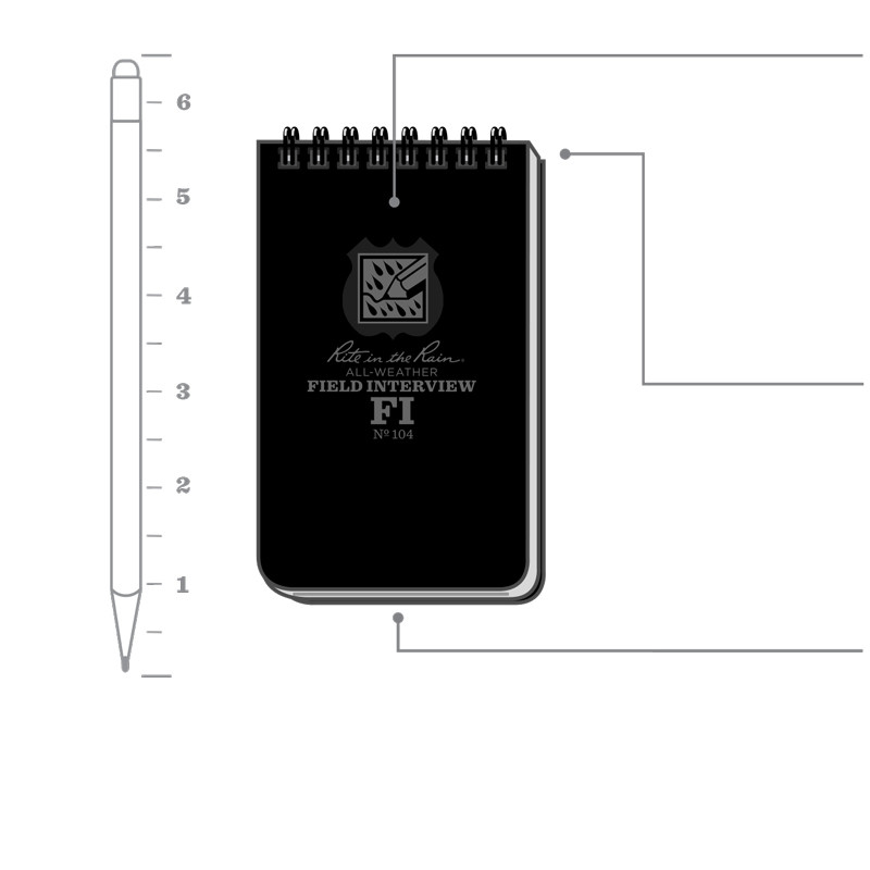 Rite in the Rain Field Interview Notebook - Curtis Blue Line