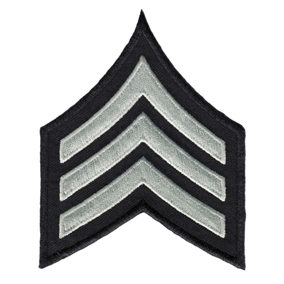 Shop Hero's Pride 3-1/8"W Sergeant Chevrons, Silver On Black