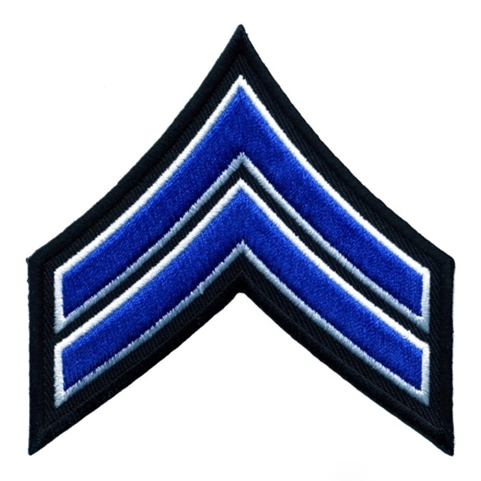 Hero's Pride 3-1/2 in. Wide Royal-White/Black Corporal Chevrons