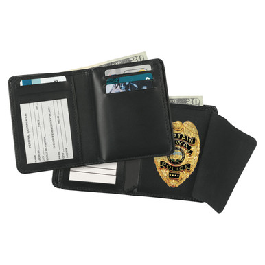 Strong Leather Black RFID Deluxe Hidden Badge Wallet
