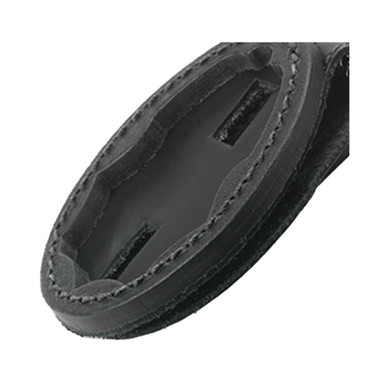 Strong Leather Double Thick Recessed Badge Holder with Chain