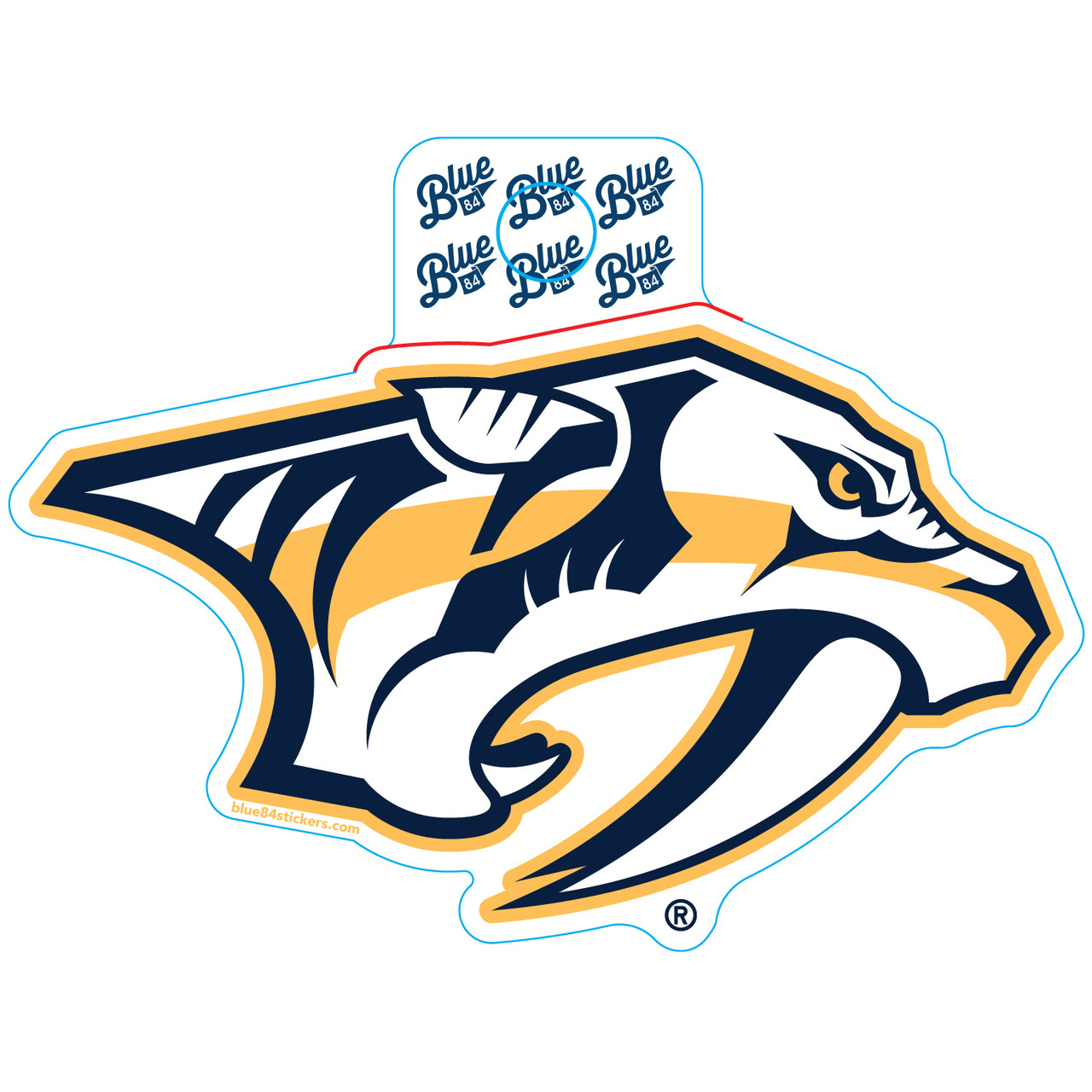 Nashville Predators Lakeshirts Pred Head Sticker - Nashville Predators ...