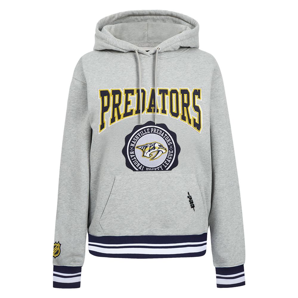 Nashville Predators Sweatshirt-Crest Emblem Hood - Nashville Predators ...