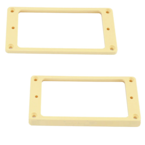 Humbucker Mounting Ring Set-Flat w/ Flat Bottoms-Cream