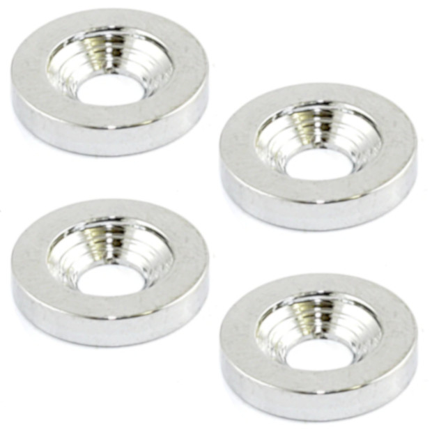 Guitar and Bass Neck Mounting Screw Ferrules-Chrome
