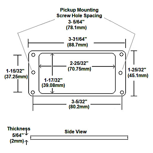 Flat Metal Humbucker Pickup Mounting Ring-Gold