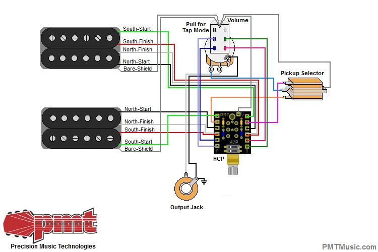 2 Humbuckers w/ 1 Volume/Humbucker Control Pot /Mode Switch ...