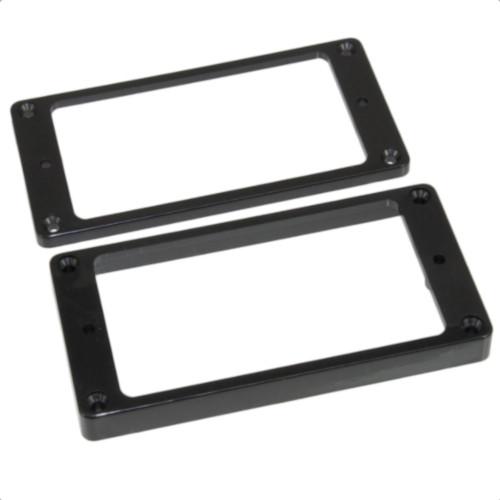 Humbucker Mounting Ring Set-Flat w/ Flat Bottoms-Black