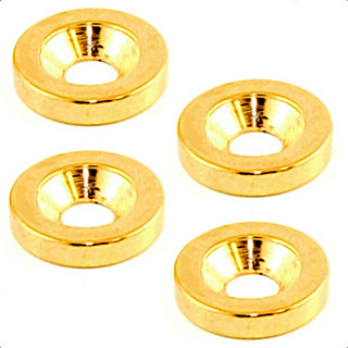 Guitar and Bass Neck Mounting Screw Ferrules-Gold