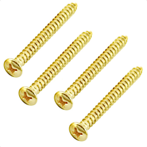Guitar and Bass Neck Mounting Screws-Long/Gold