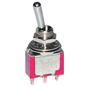 Single Pole ON/OFF/ON Bat Handle Mini Switch - Chrome