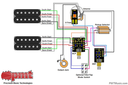 2 Humbuckers w/ 1 V-Treb Volume/1 Dual Mode Tone/Humbucker Control Pot ...