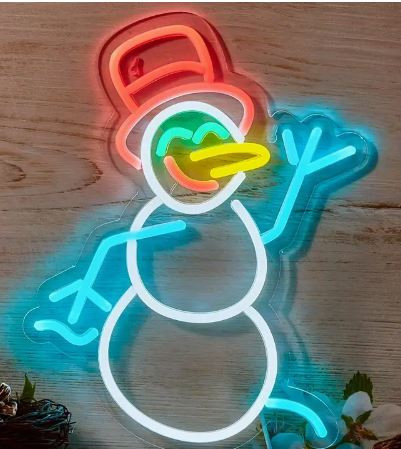 Snowman Hanging Neon Light - Christmas Magic Makers