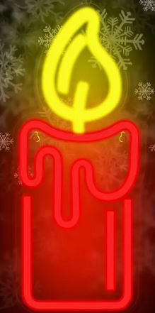 Candle Hanging Neon Light - Christmas Magic Makers