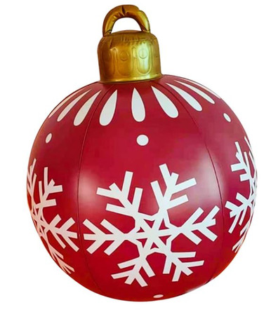 60 cm Inflatable PVC Bauble w Pump - Christmas Magic Makers