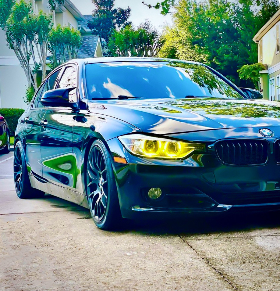 2012-2019 BMW 3 Series F30 CSL Style Yellow DRL LED Headlights