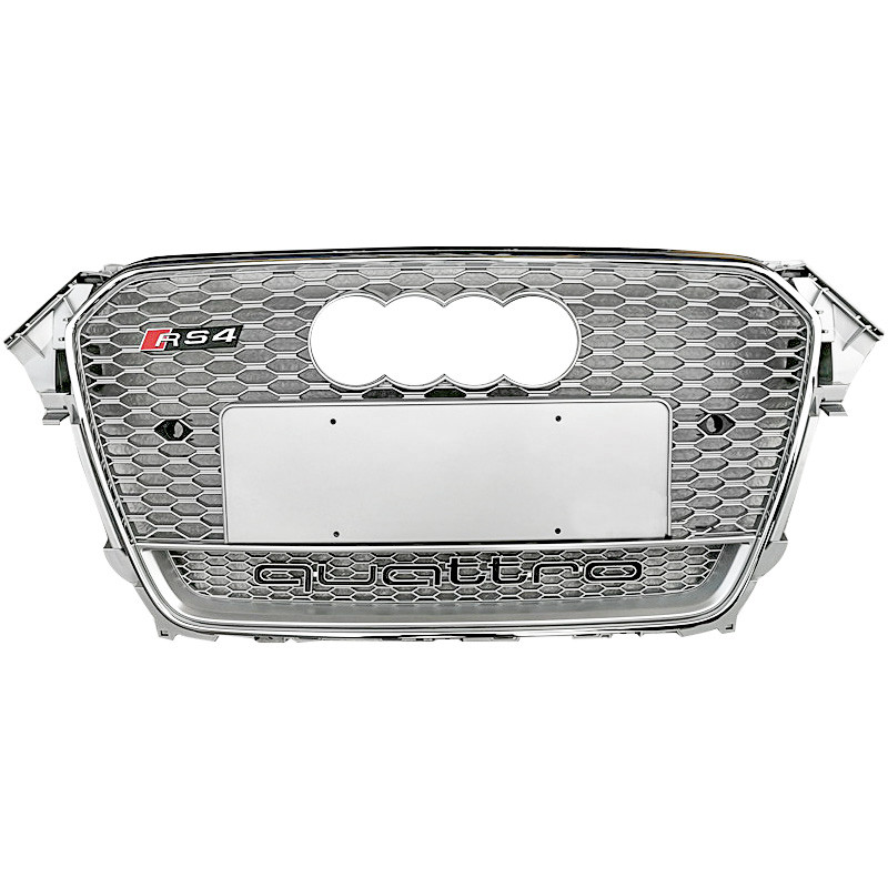 2013-2016 Audi RS4 Honeycomb Grille with Quattro in Lower Mesh | B8.5 A4/S4
