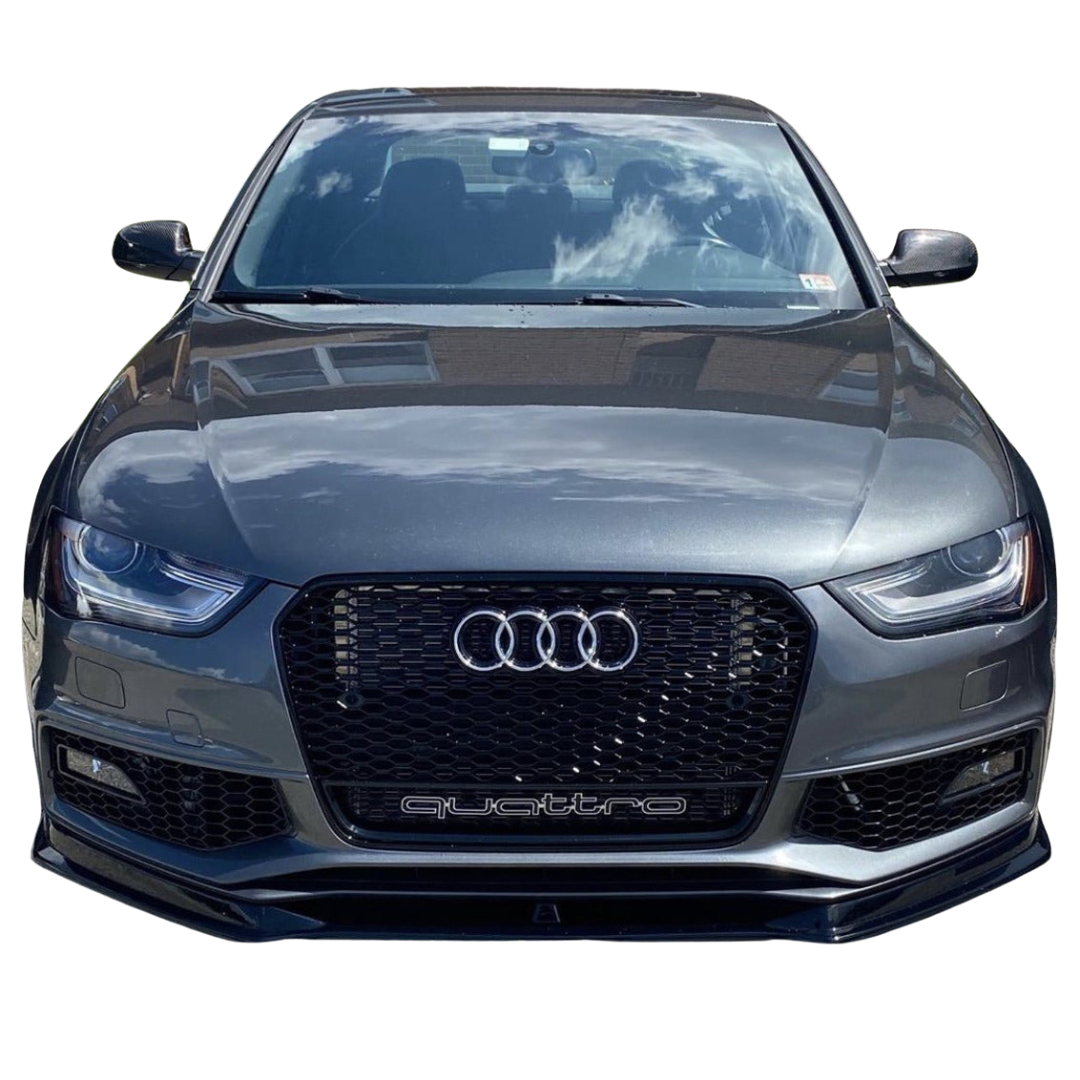 2013-2016 Audi RS4 Honeycomb Grille with Quattro in Lower Mesh | B8.5 A4/S4