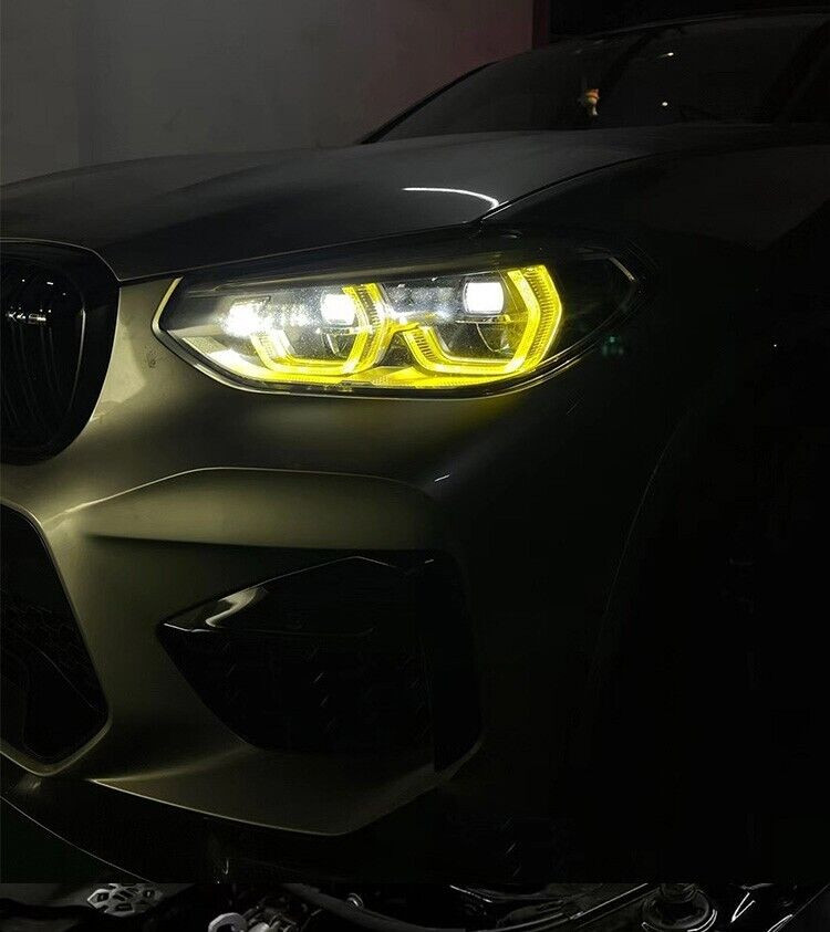 2018-2024 BMW X3 X4 X3M X4M CSL Style Yellow DRL LED Headlights