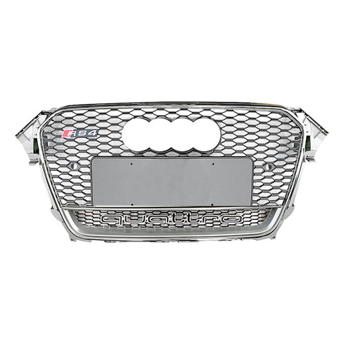 2013-2016 Audi RS4 Honeycomb Grille with Quattro in Lower Mesh | B8.5 A4/S4