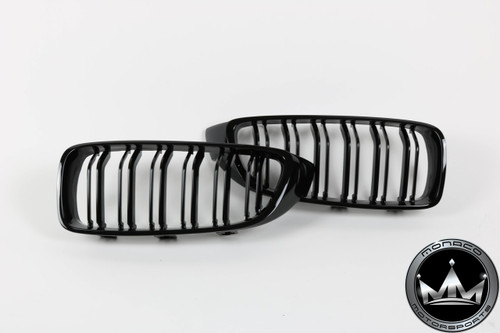 BMW M3 M4 4 Series Dual Slat Grilles (Gloss Black/Tri-Color/Carbon Fiber)