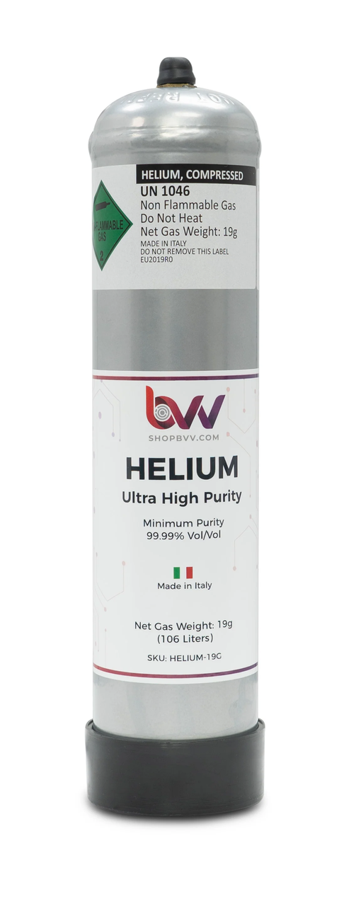 High Purity Helium Tank 99.99% (19g / 106 liters) - LeDAB