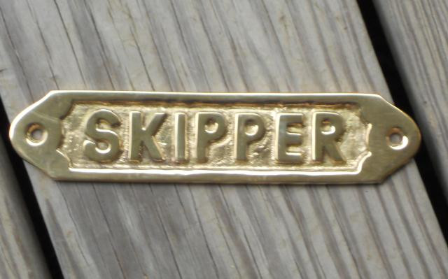 Nautical Seasons Brass Skipper Boat Sign #4578 Toll Free 866-888-2628