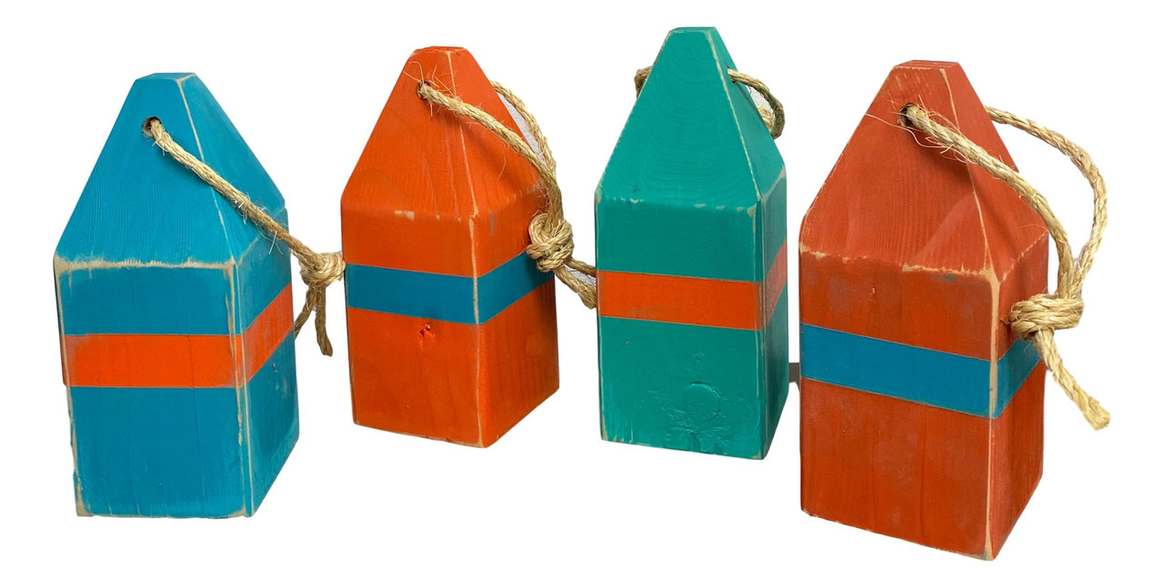 8" Striped Wooden Vintage Buoy USA Made