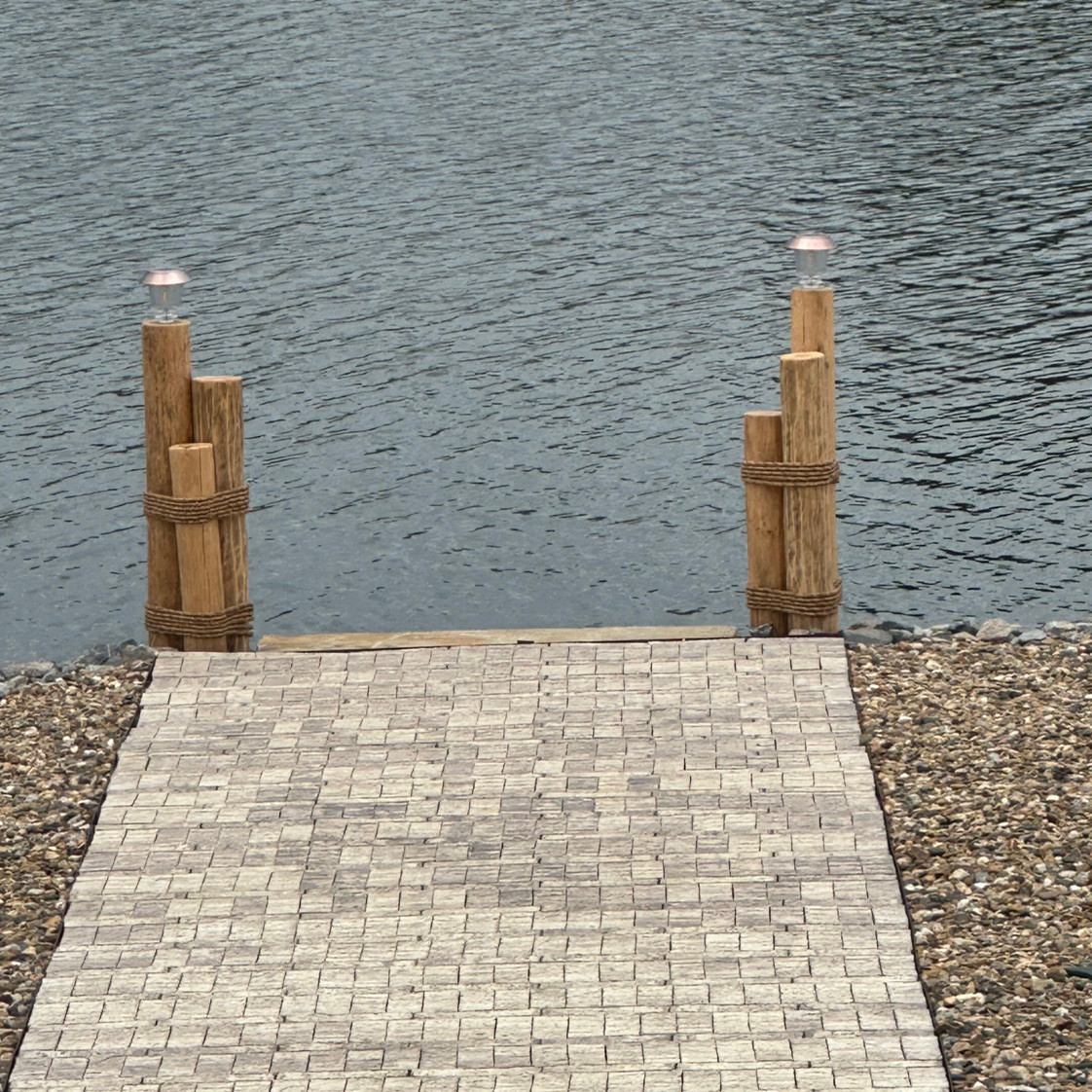 3 Post Wooden Piling Pier Post 42" Tall