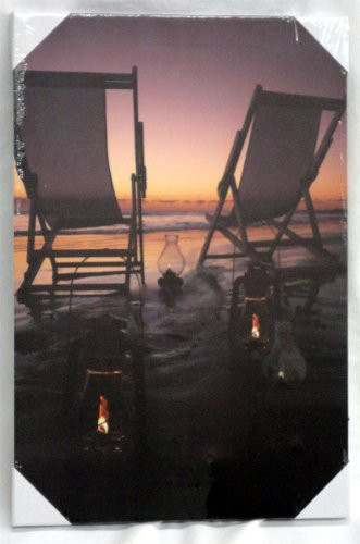 Beach Scene Canvas with LED Lights