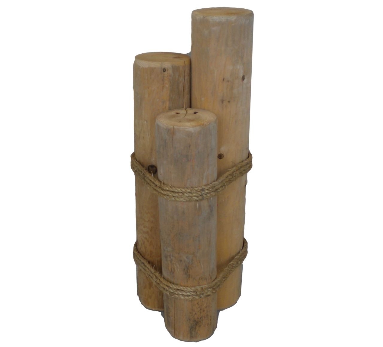 Wooden Piling Pier Post set of 3 Garden Posts