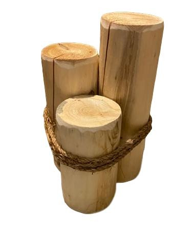 Wooden Piling Pier Post set of 3 Garden Posts