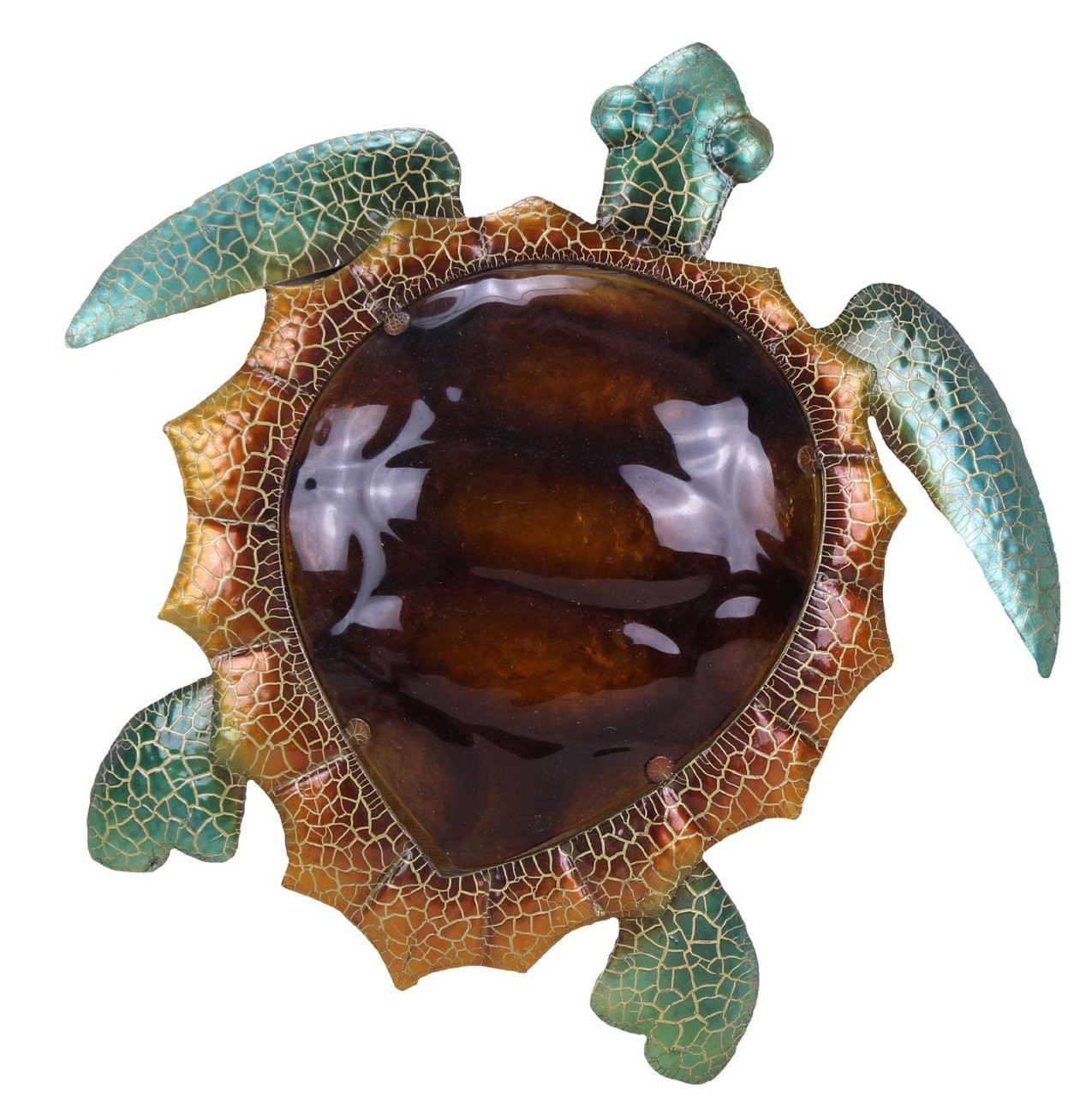 Metal and Glass Wall Turtle