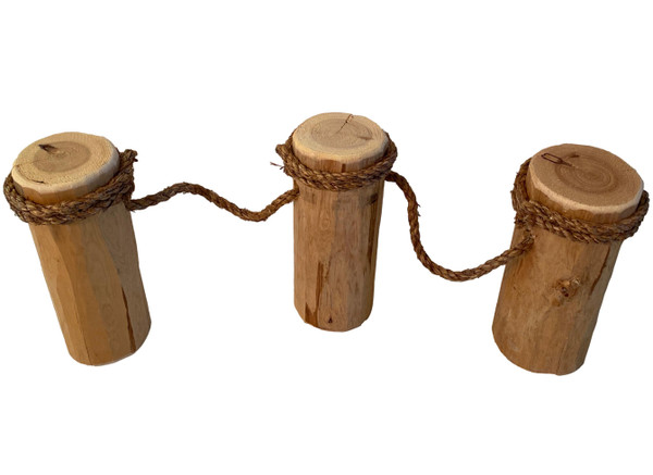 Wooden Piling Pier Post set of 3 Garden Posts