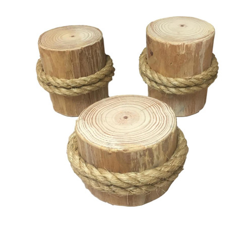 Custom Set of 3 Single Wooden Piling Pier Post
