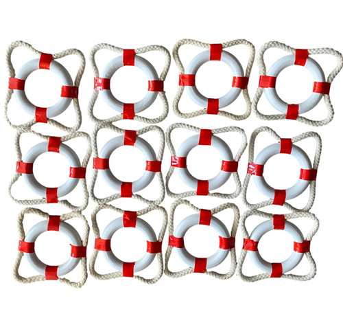 Mini Life Ring / Preserver Decor Christmas Ornament Set of 6