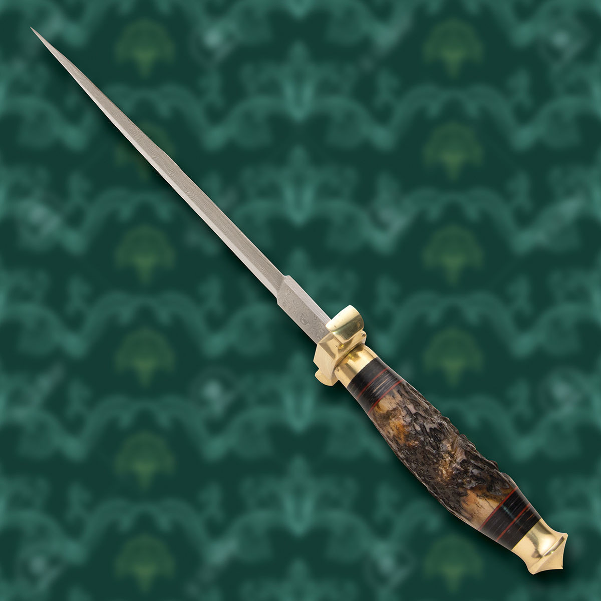 Stag Horn & Damascus Hunting Dagger - Atlanta Cutlery Corporation