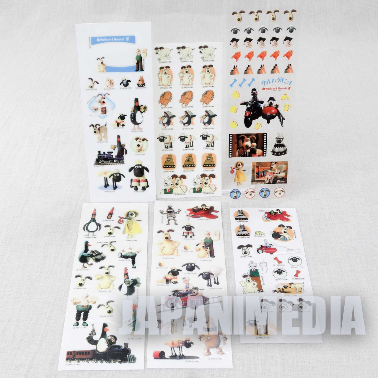 Wallace & Gromit Sticker Sheet 6pc Set JAPAN Ardman ANIME Japanimedia Store