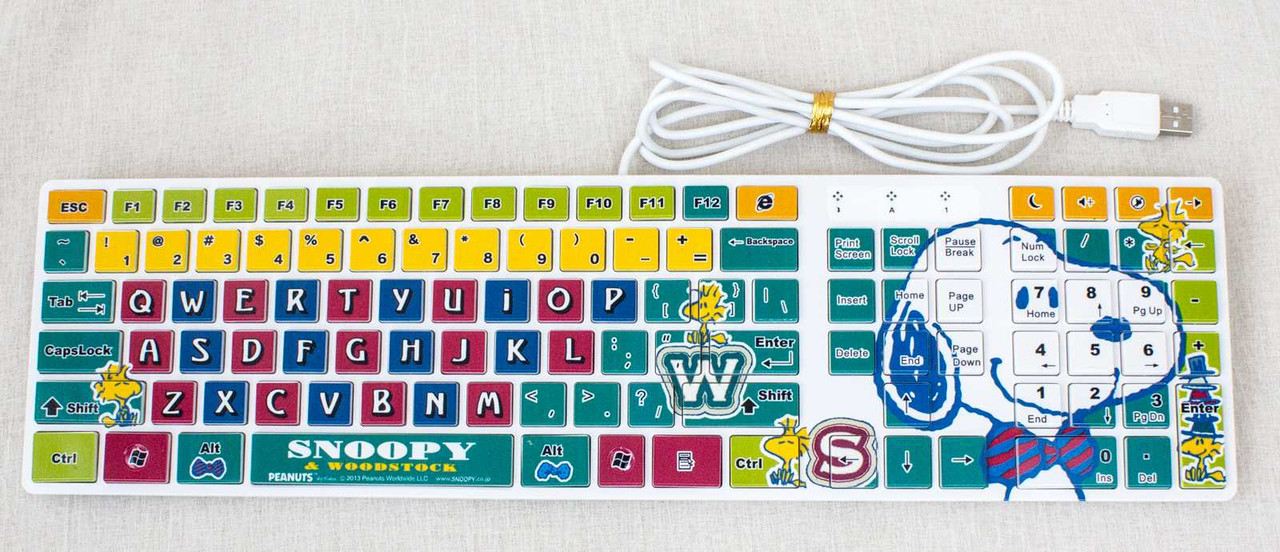 RARE! Snoopy & Woodstock USB2.0 Keyboard Peanuts JAPAN ANIME ...