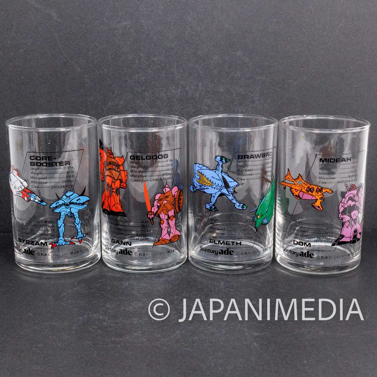 Retro Mobile Suits Gundam Glass 4pc Set Japanimedia Store