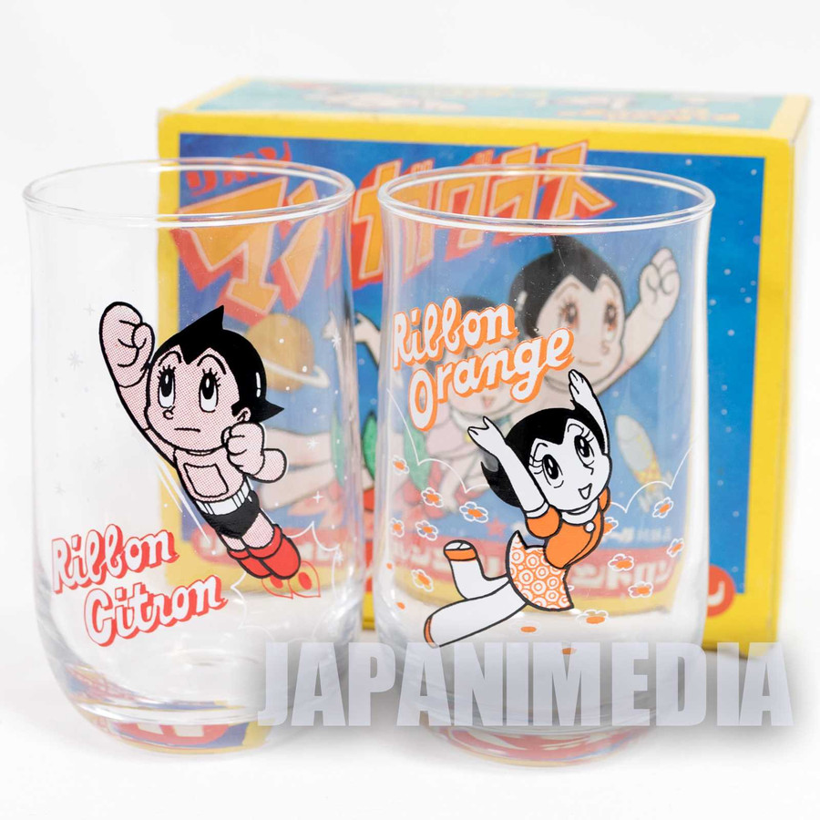 Retro Mighty Atom Astro Boy Glass 2pc Set Tezuka Osamu JAPAN ANIME ...