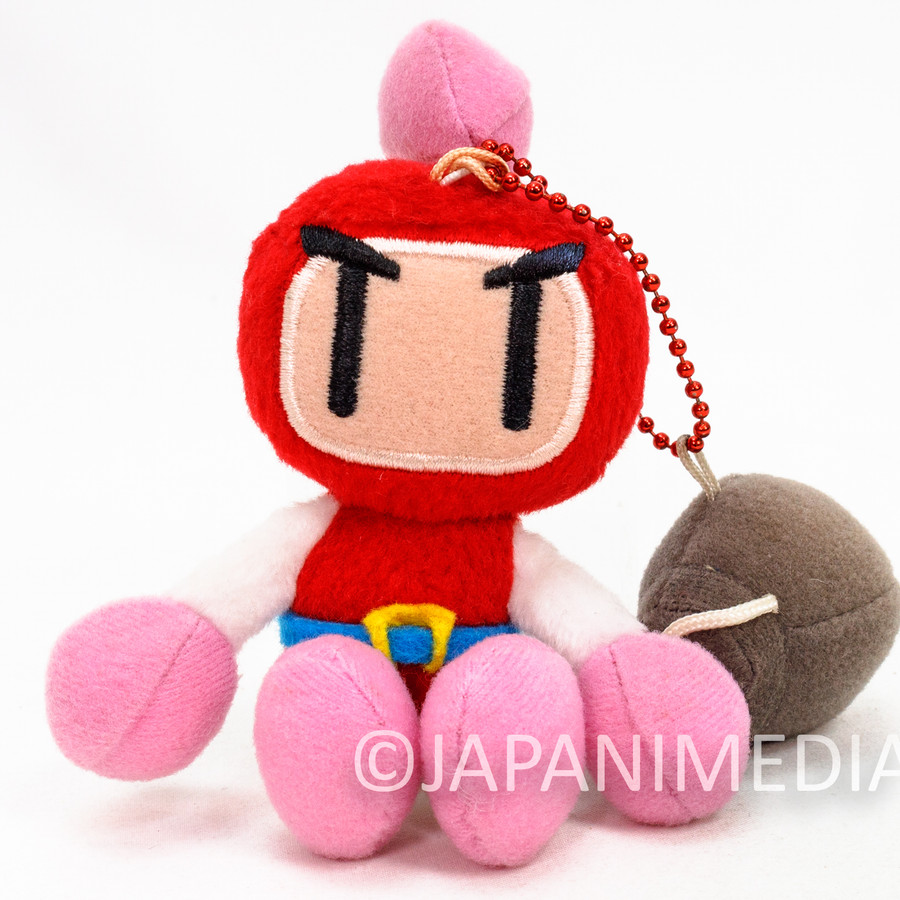 Bomberman Red Plush Doll Ball Chain Famicom NES Japanimedia Store