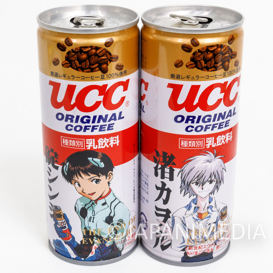 Set of 2 Evangelion Shinji Ikari & Kaworu Nagisa UCC Steel Can Coffee ...